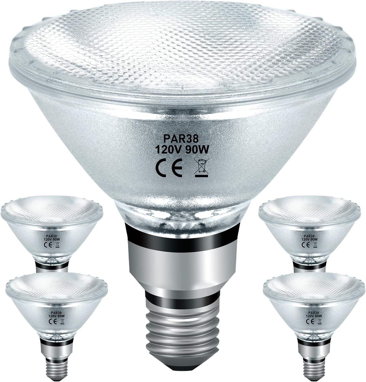 PAR38 Flood Light Bulbs, 80W 120V PAR38 Halogen Bulb Dimmable, E26 Base ...
