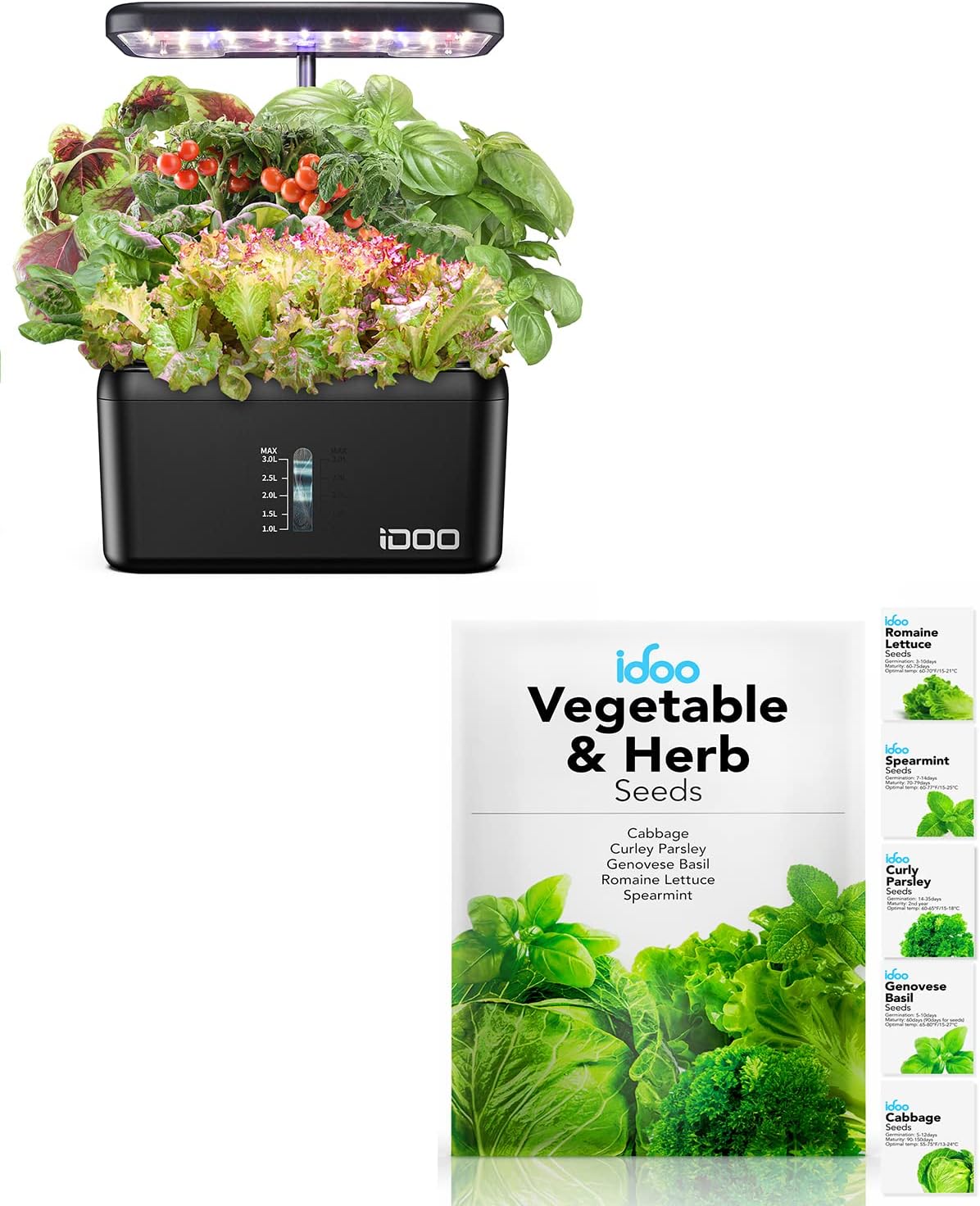 Amazon.com : iDOO 8 Pods Hydroponic Growing System and 5 Vegetable ...