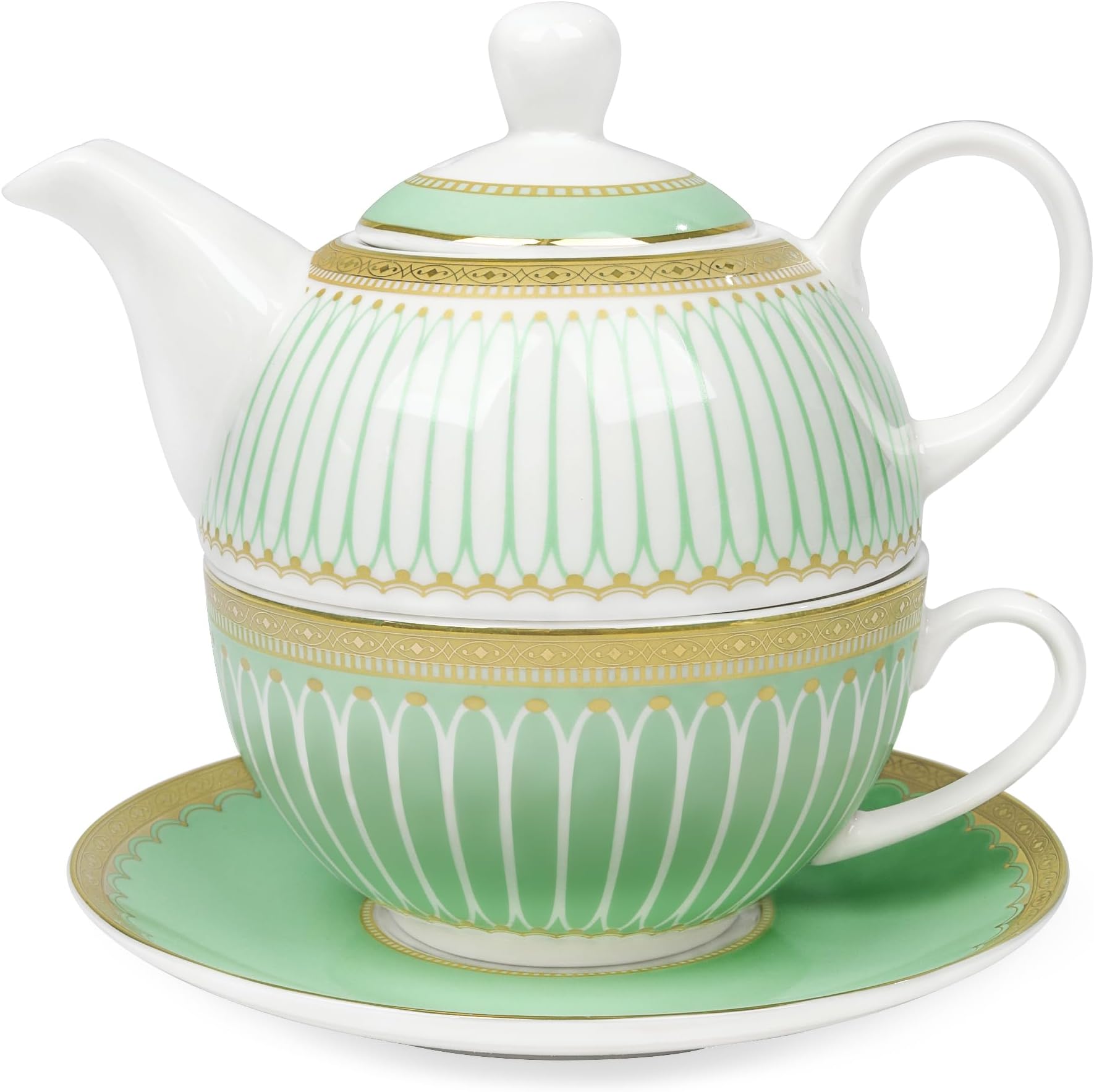 EHC Orchids Design Porcelain Tea for One Tea-Pot with Handle, Microwave ...