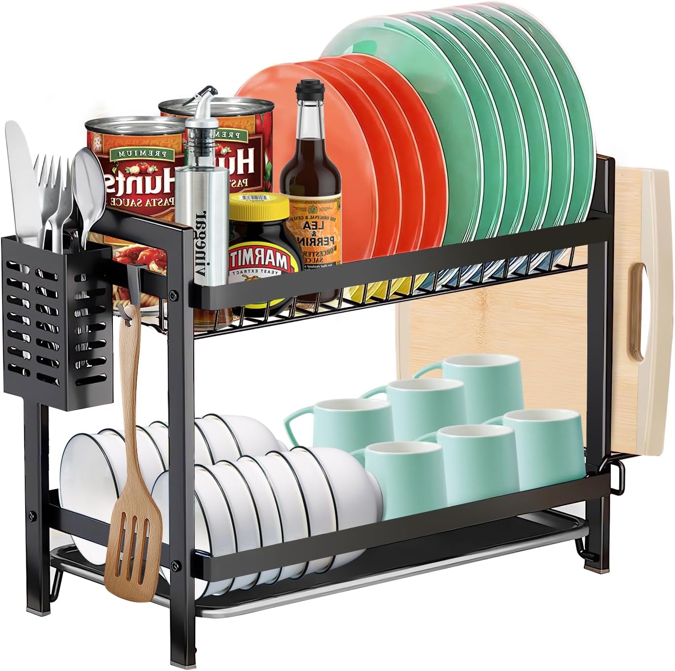 MXTIMWAN Colapiatti 2 Ripiani, Scolapiatti da Appoggio per Lavello ...