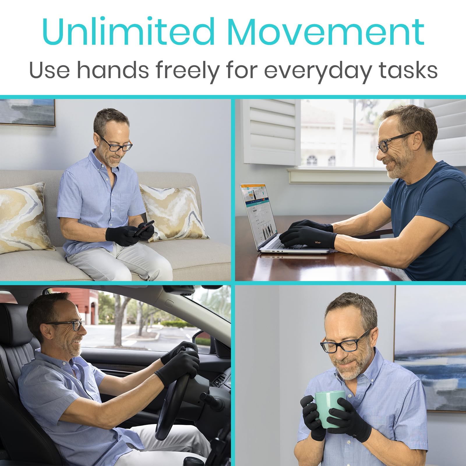 Snapklik.com : Vive Copper Arthritis Gloves - Full Hand Compression ...