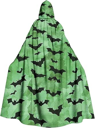 Amazon.com: Halloween Bat Cloak with Hood Robe Adult Capelet Ponchos ...