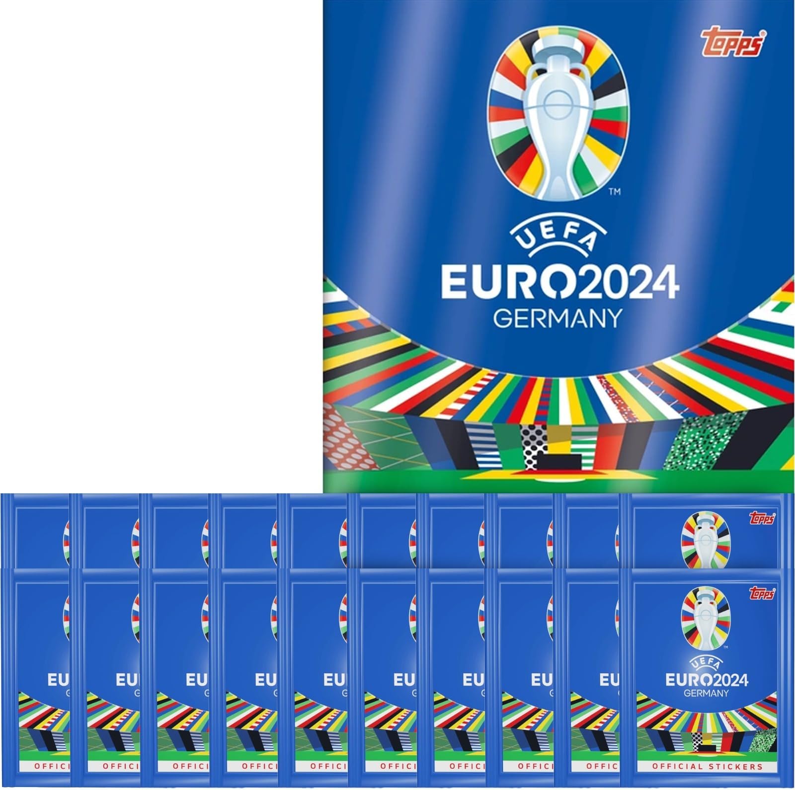 Amazon.com: Topps Official Euro 2024 Sticker Collection - Full Box (100 ...