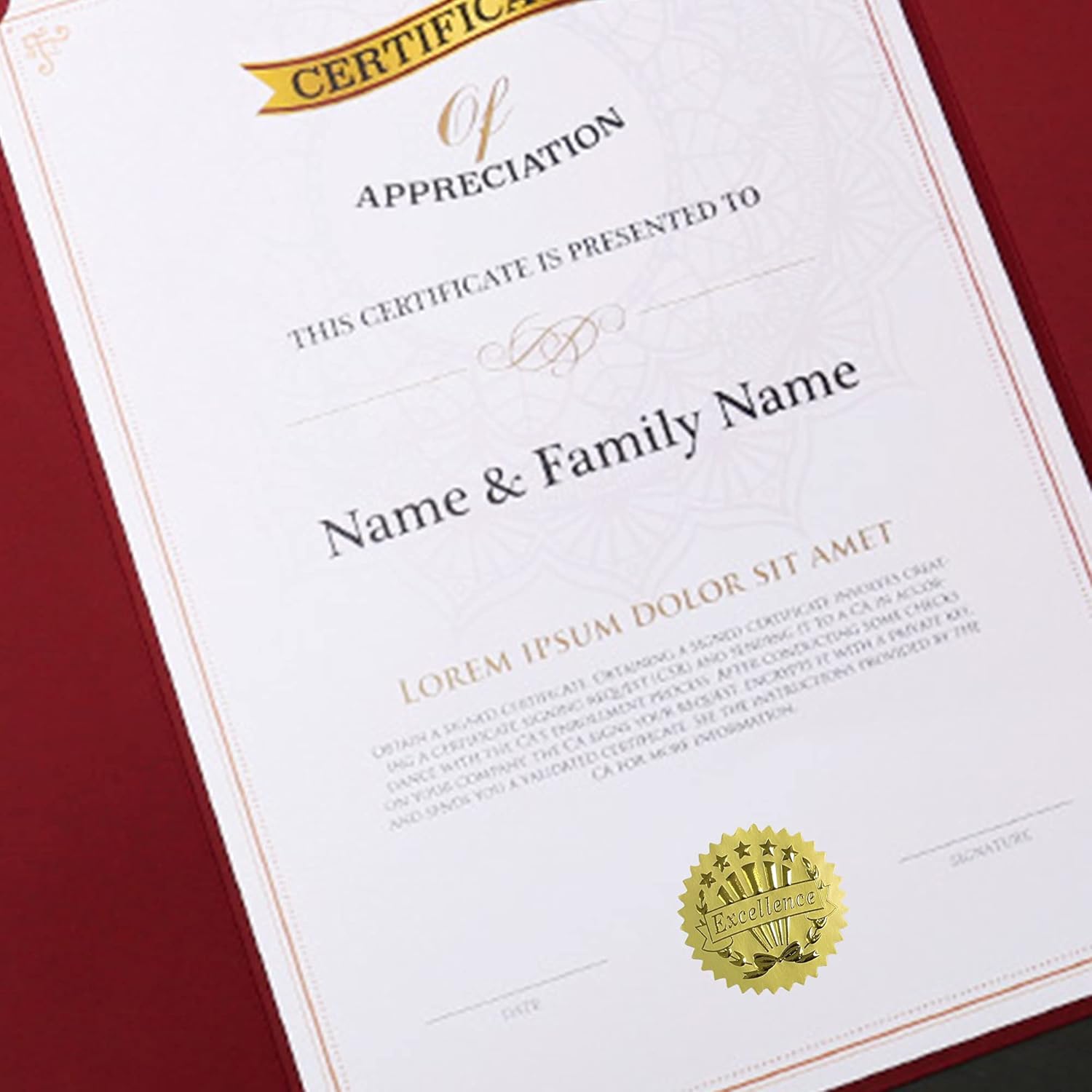 Hycodest 2″ Certificate Paper Reward Stickers Embossing Labels with ...