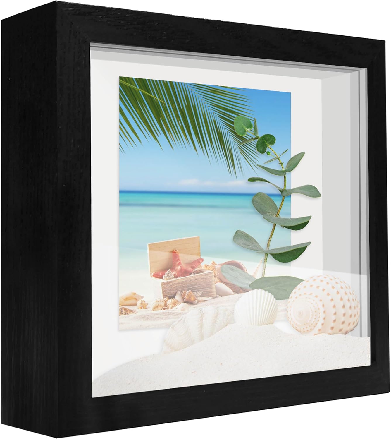 Amazon.com - SUNMEG Small Shadow Box Frame 5x5, Wood with Plexiglass ...