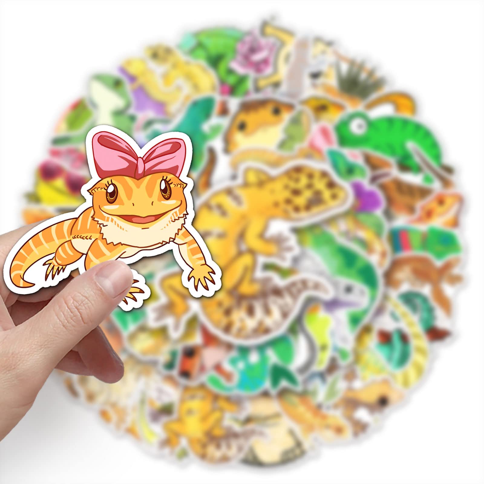 Amazon.com: 50 Pcs Wall Lizard Stickers Cartoon Animal Vinyl Sticker ...