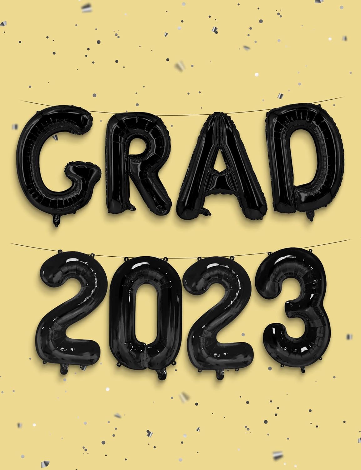 Amazon.com: HOUSE OF PARTY Black Grad 2023 Graduation Balloons Banner ...