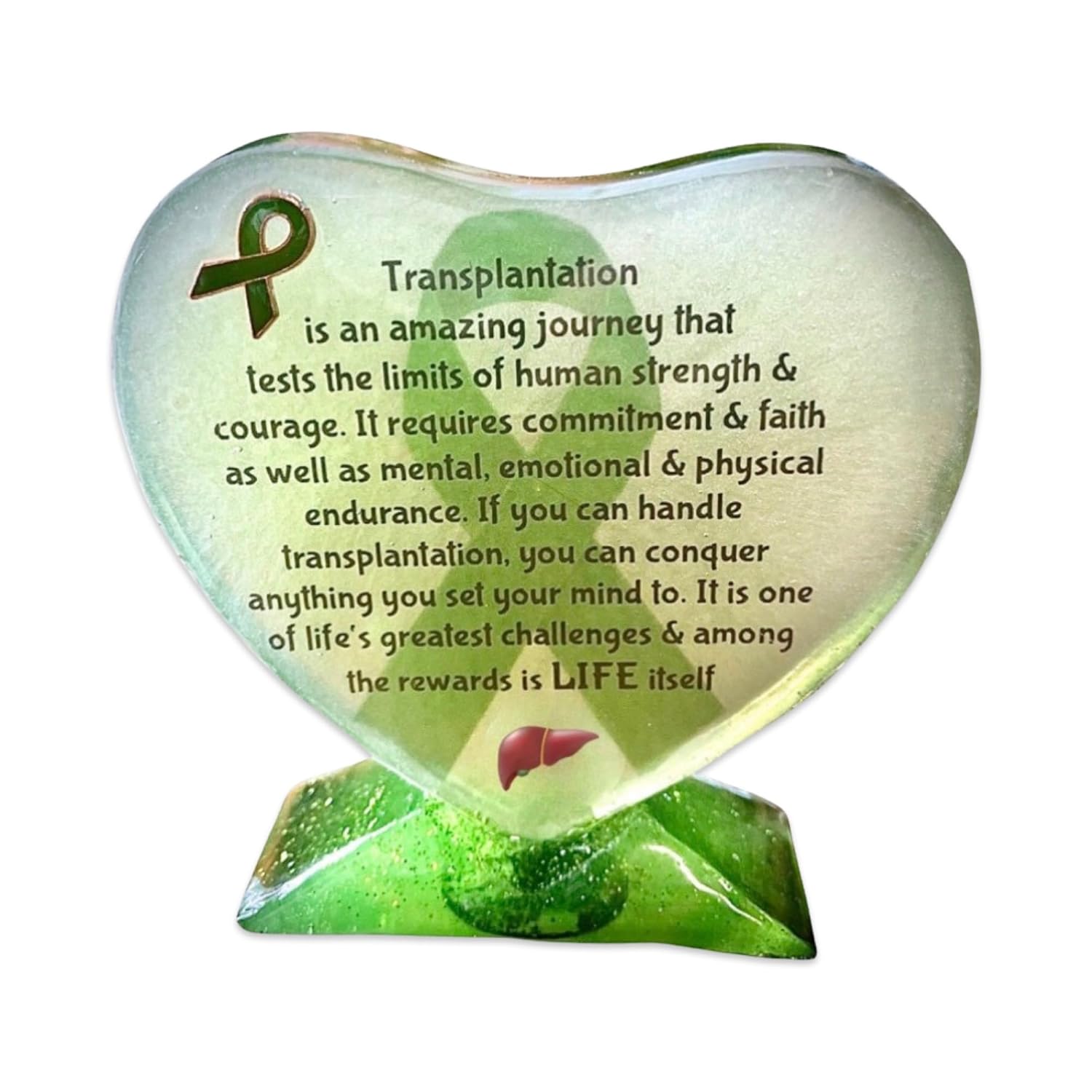 Amazon.com: Resin Transplant Journey Heart Shaped Display Stand Gift ...