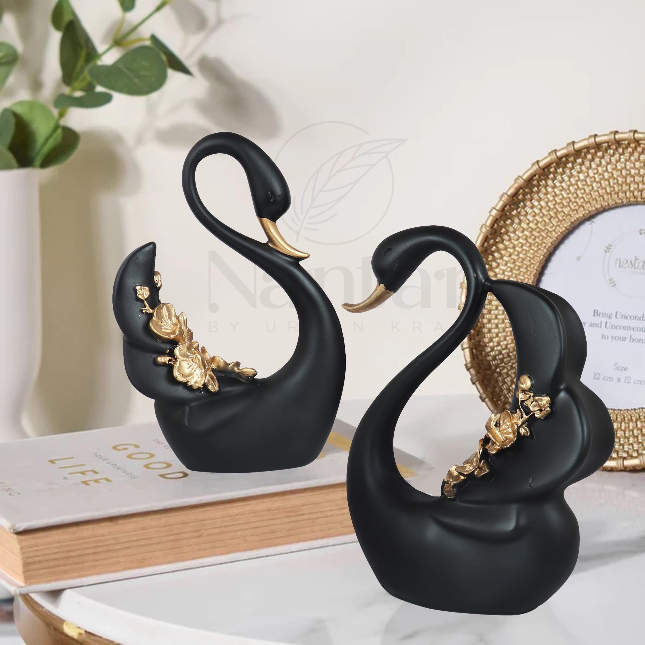 Buy nantan Pair of Swans for Good Luck and Love for Home Decor Tabletop ...