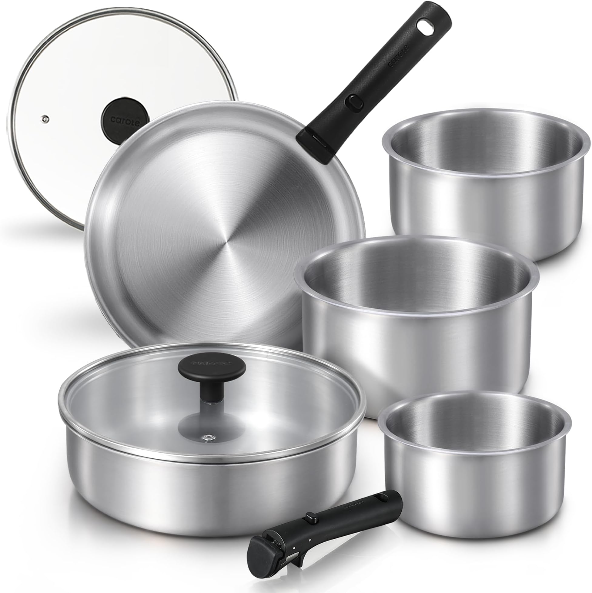 Amazon.com: Gibson Home Landon 7 Piece Cookware Set,Stainless Steel ...