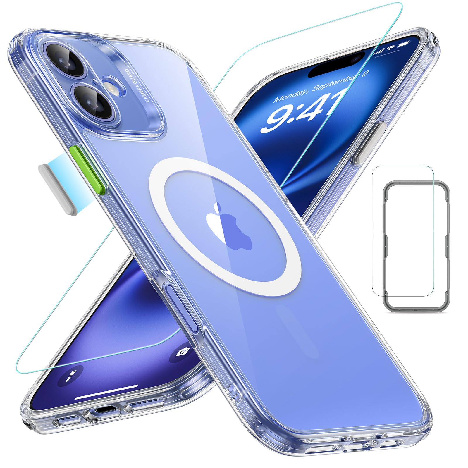 Amazon.com: ESR for iPhone 16 Case (4 in 1) Set, Translucent Matte Case with Screen Protector ...