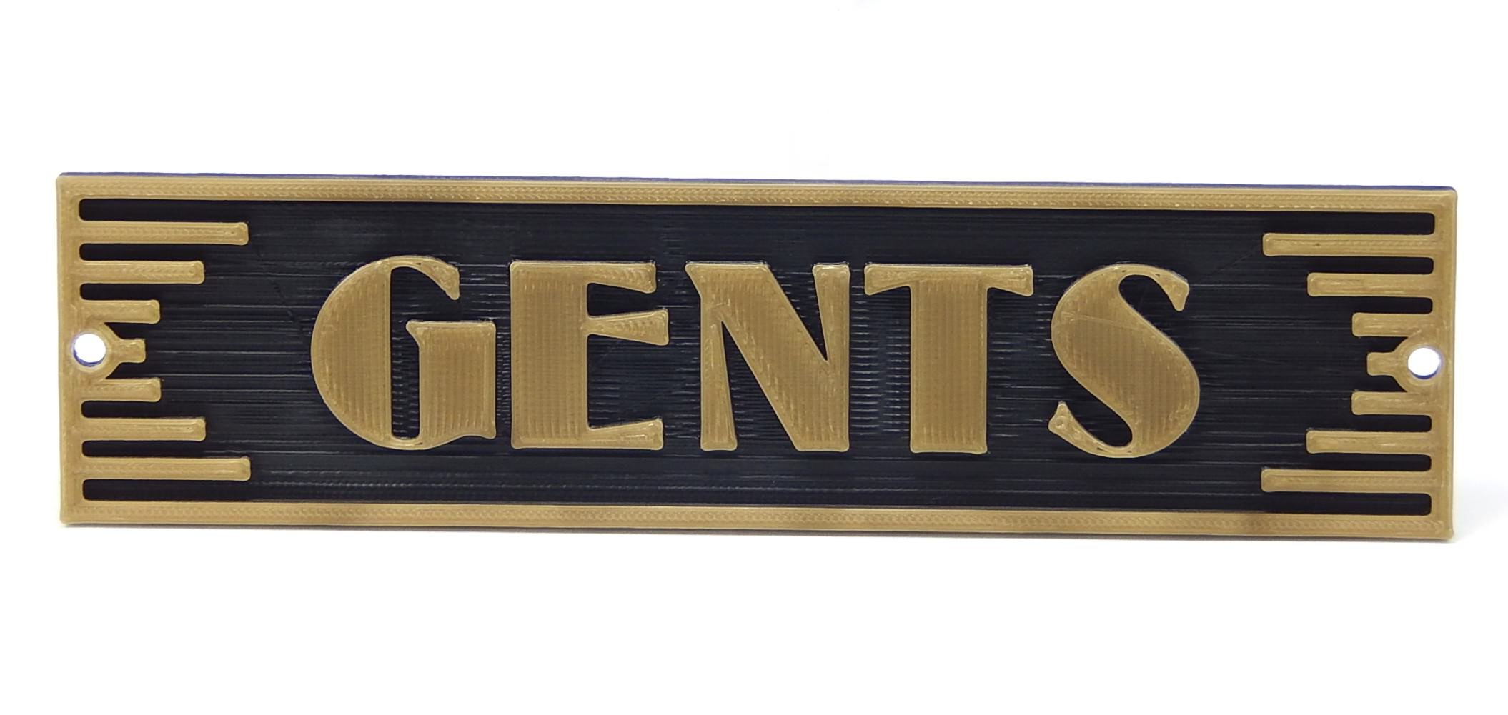 Amazon.com: Gents Toilet Door Men's Room Art Deco Style Sign Plaque for ...
