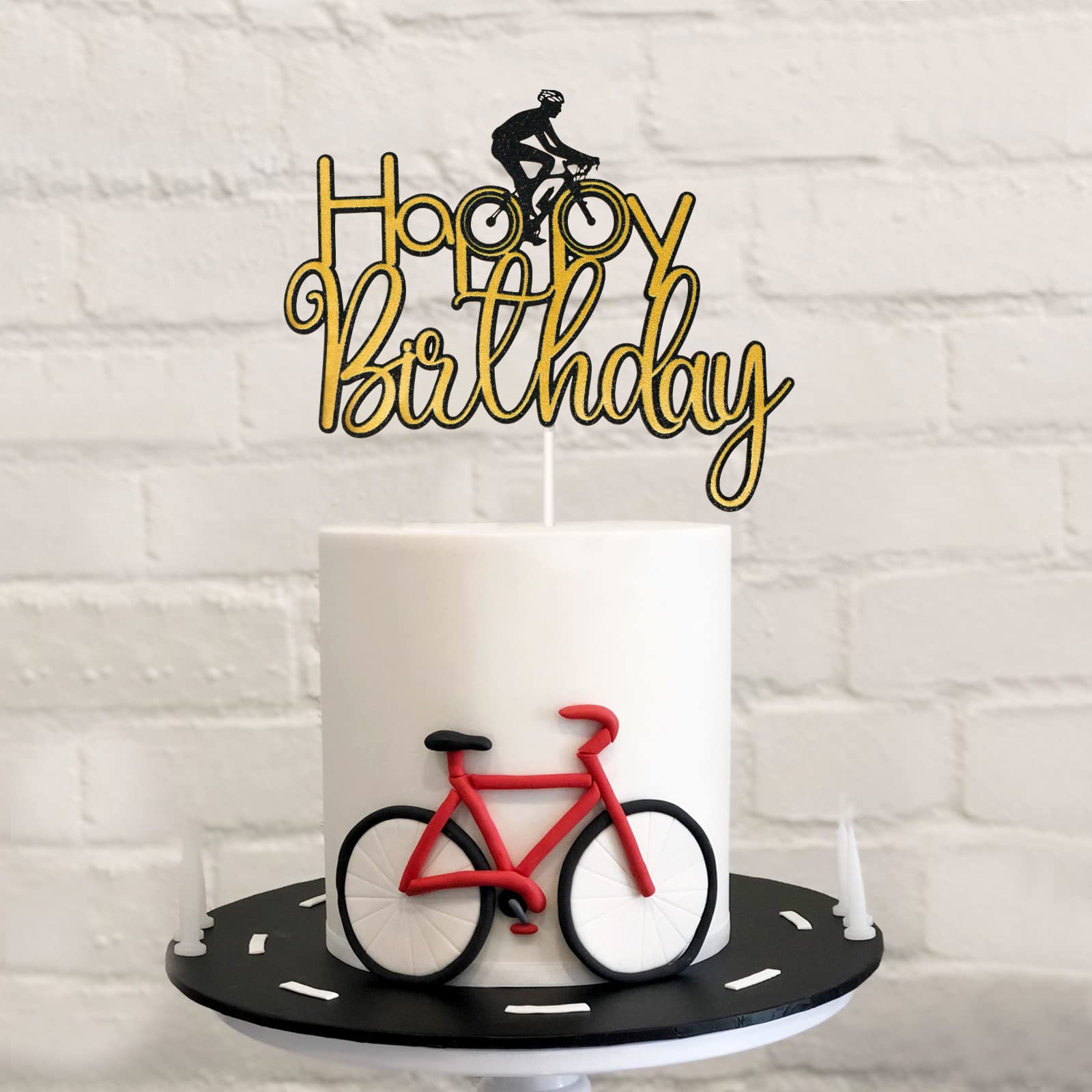 Bmx Bike Cake Images Bicycle Cake Topper Happy Birthday Partyy