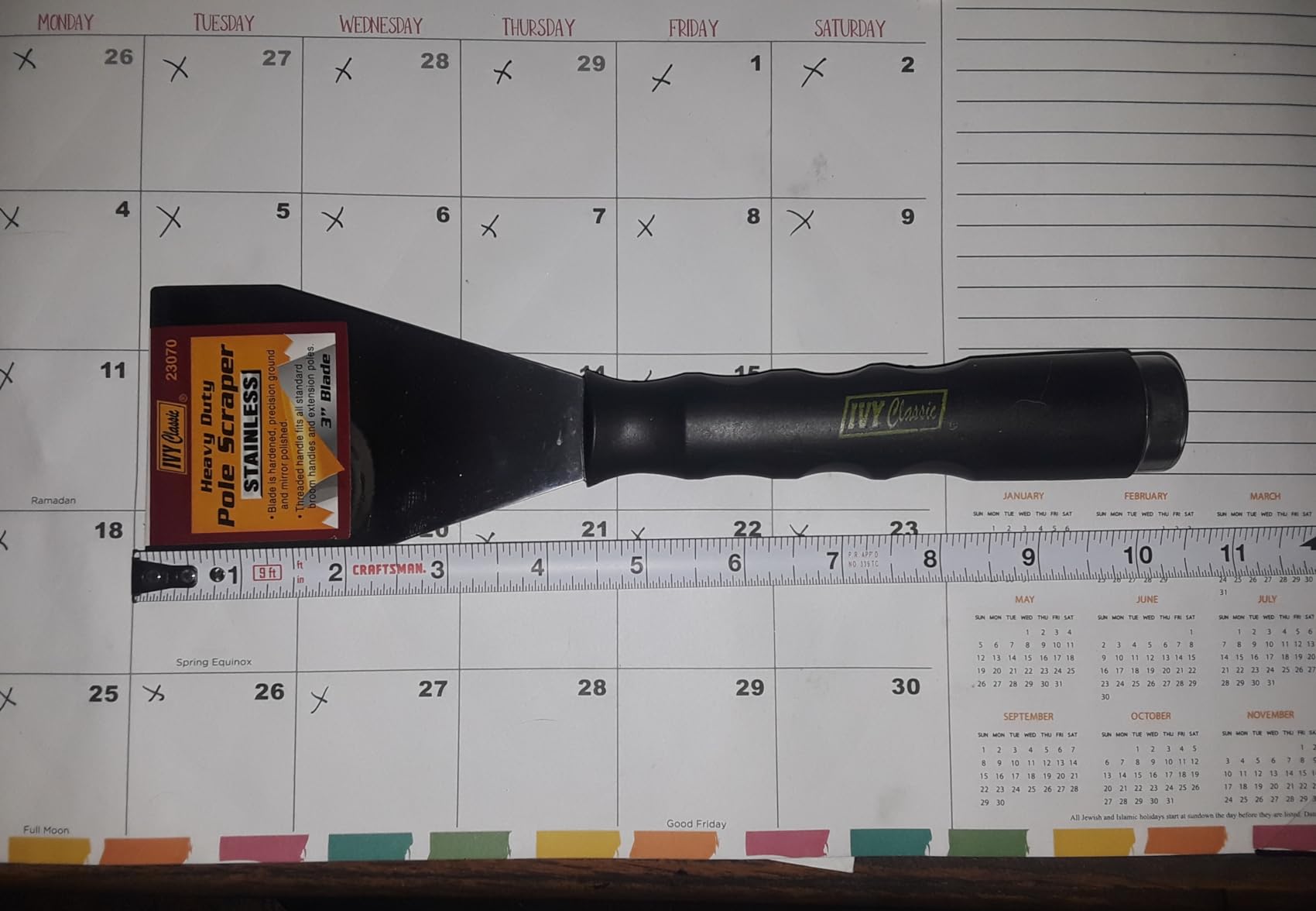 IVY Classic 23071 3" Bent Pole Scraper with Stainless Steel Blade, 1 ...