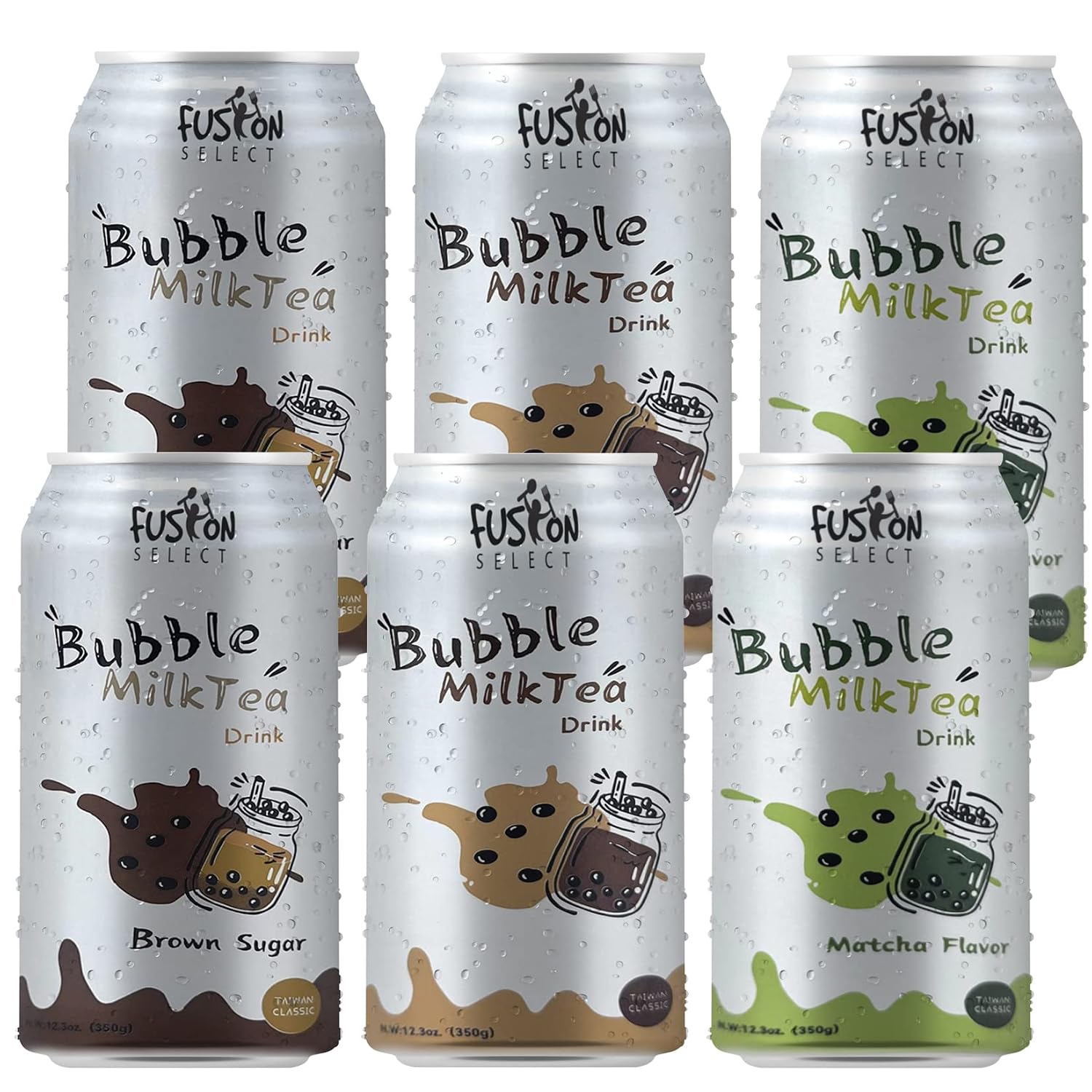 Amazon.com: Fusion Select Bubble Tea Cans - Ready To Drink Taiwan Milky ...