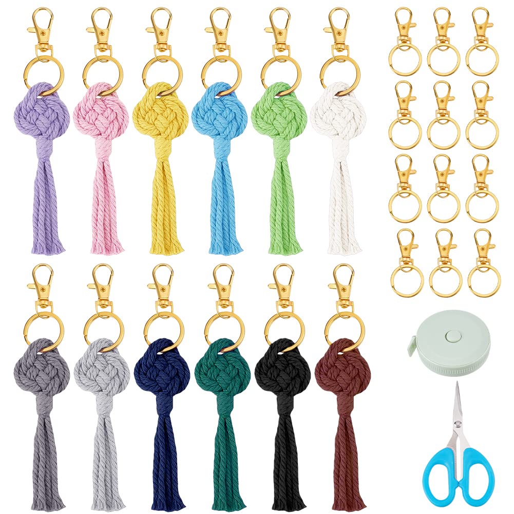 Woven Keychain Tutorial 6 Sets Macrame Keychain Making Kits - DIY ...