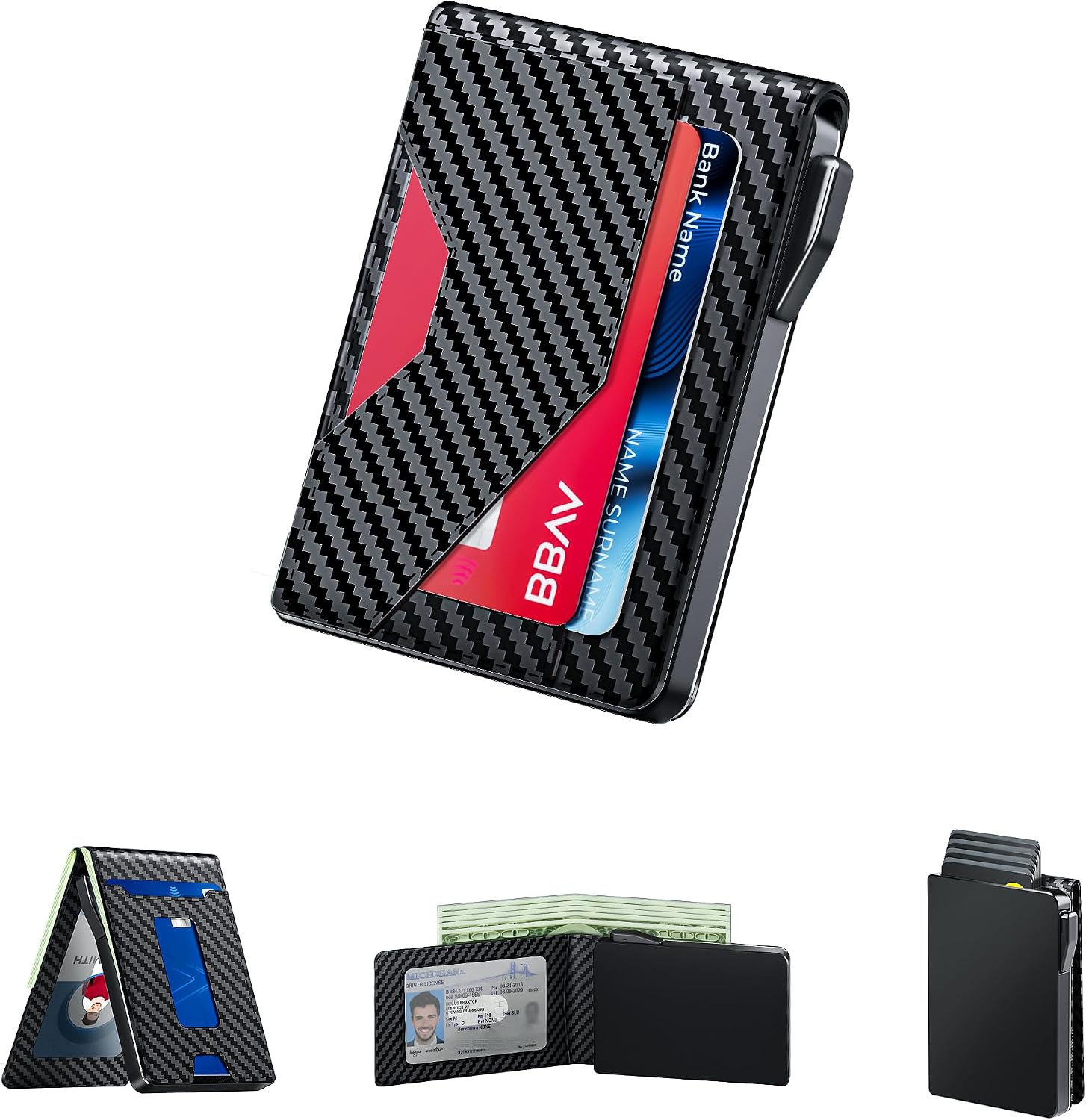 Amazon.com: Vbcaxa Wallet for Men - Slim Leather Mens Wallet with Cash ...
