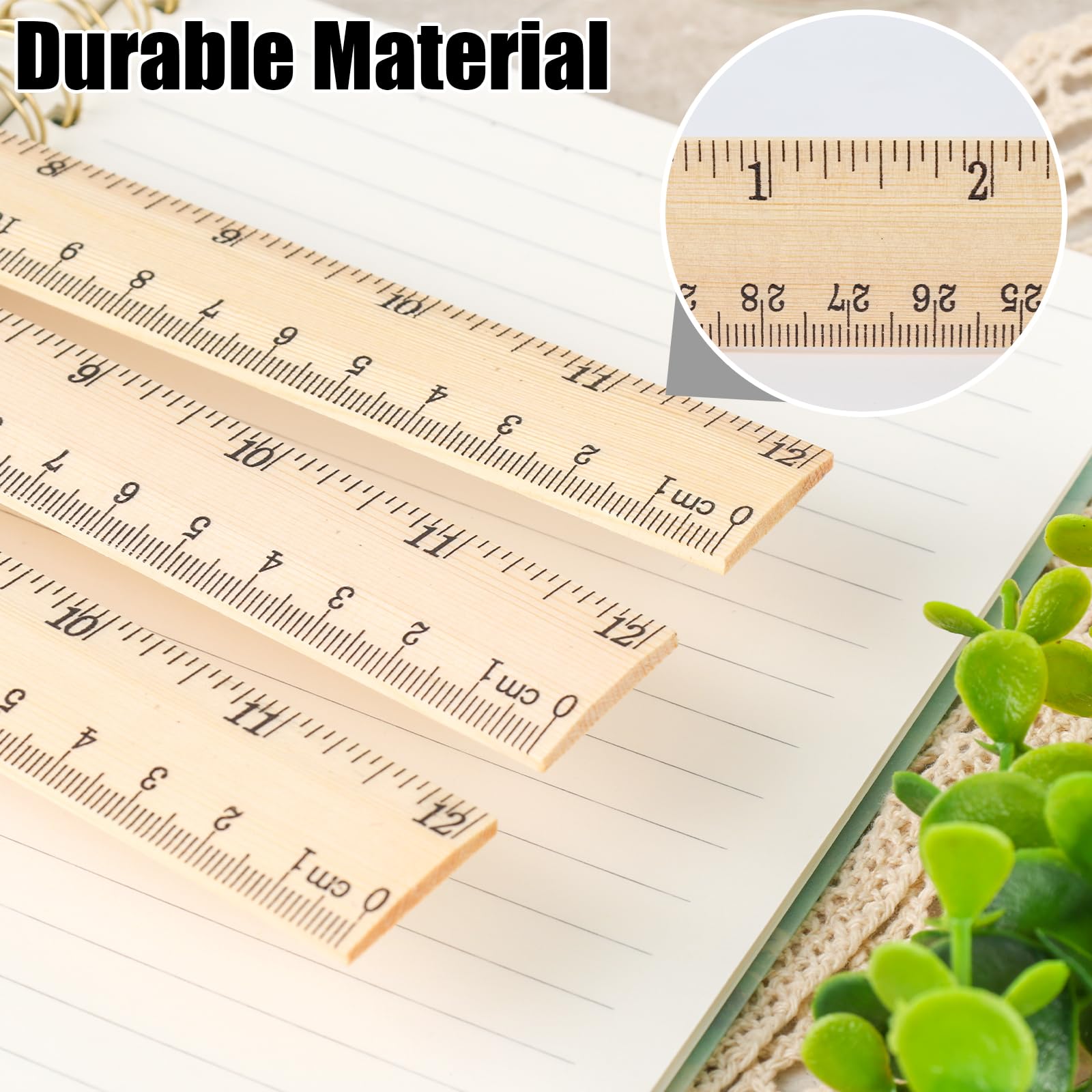 Snapklik.com : 24PCS Wooden Rulers Bulk, Wood Ruler 12inch/30cm ...