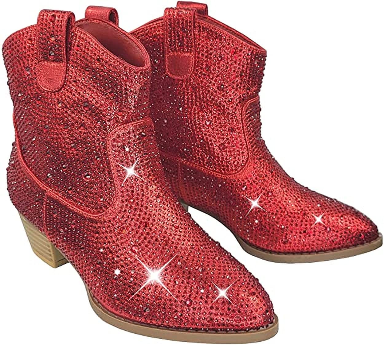 Snapklik.com : Girls Rhinestone Cowboy Boots Kids Low Heel Dress ...