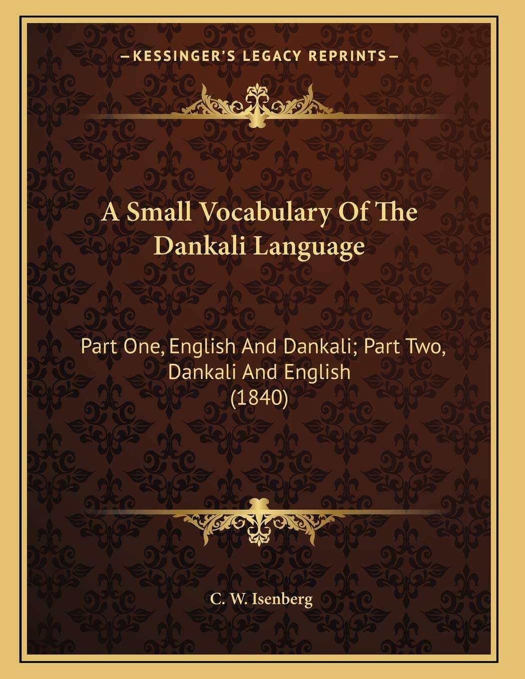 A Small Vocabulary Of The Dankali Language Part One English ...