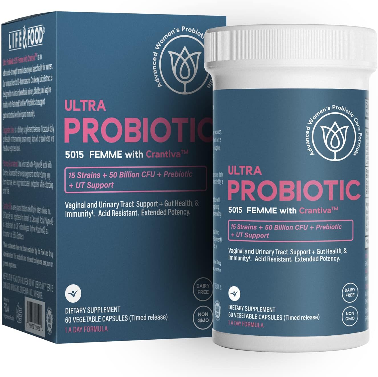 Amazon.com: Life & Food Ultra Probiotic Femme for UT + Women's Support ...