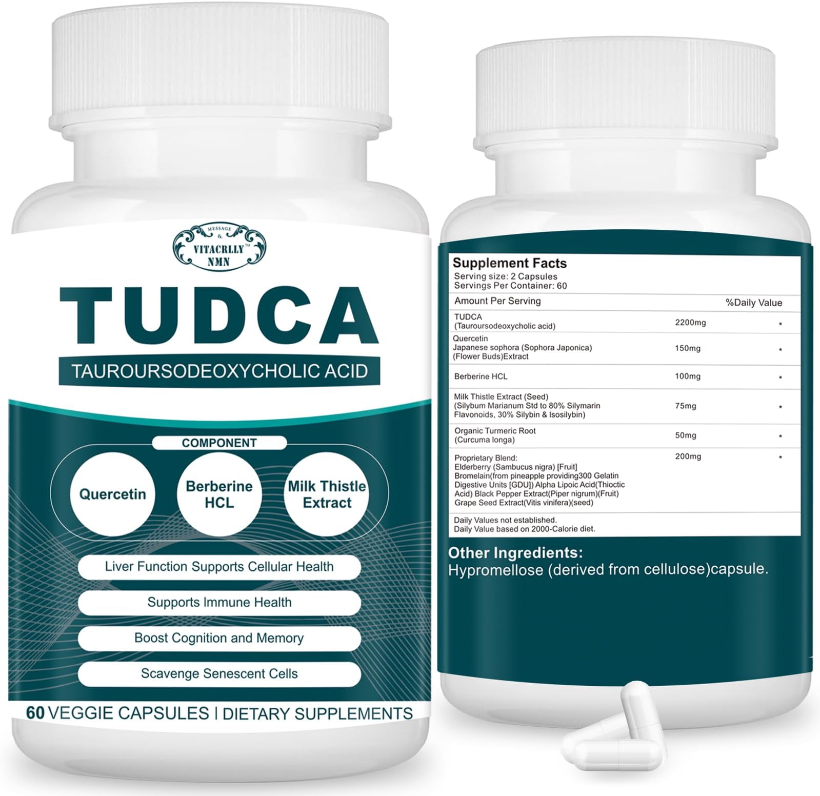 Amazon.com: VITACRLLYNMN 2200MG TUDCA Supplements - Bile Salts ...