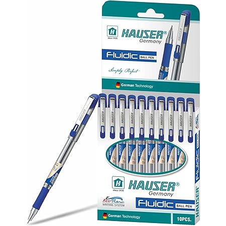 Hauser Cyclone Retractable Ball Pen Box Pack | Low Viscosity Ink With ...