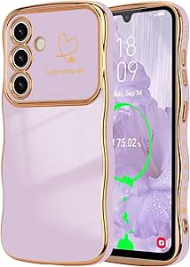 Amazon.com: LCHULLE for Samsung Galaxy A15 4G/5G Case for Women Girls, Cute Wave Frame Curly ...