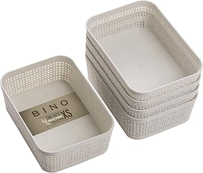 Amazon.com: Nicesh 6-Pack White Plastic Small Storage Baskets, 10" x 7. ...