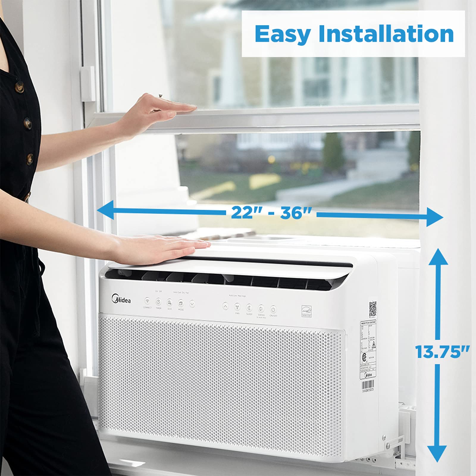 Midea U Inverter Window Air Conditioner 8 000BTU U Shaped AC With Open