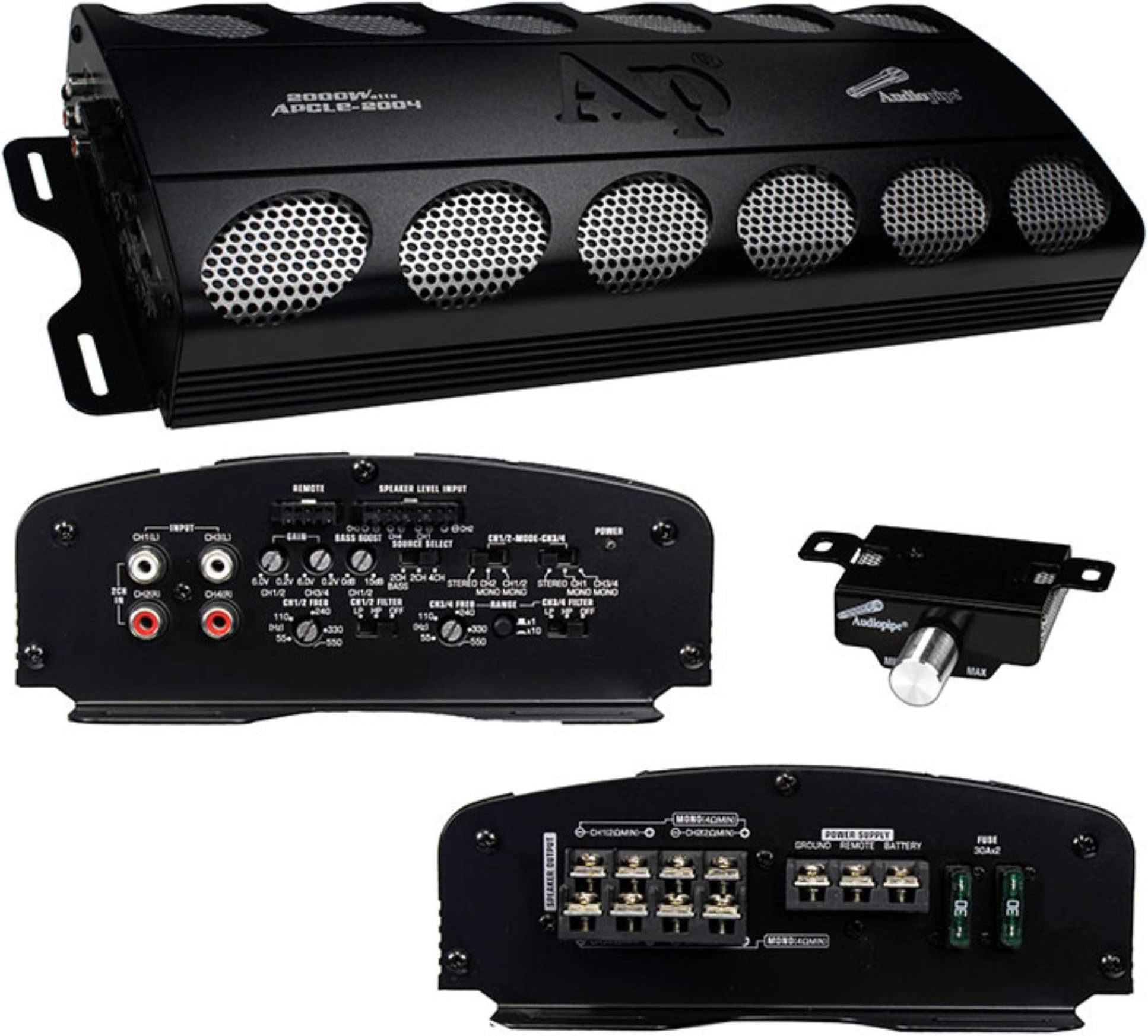 Amazon.com: Audiopipe APCLE-2004 2000 Watt 4-Channel Class AB Car Audio ...