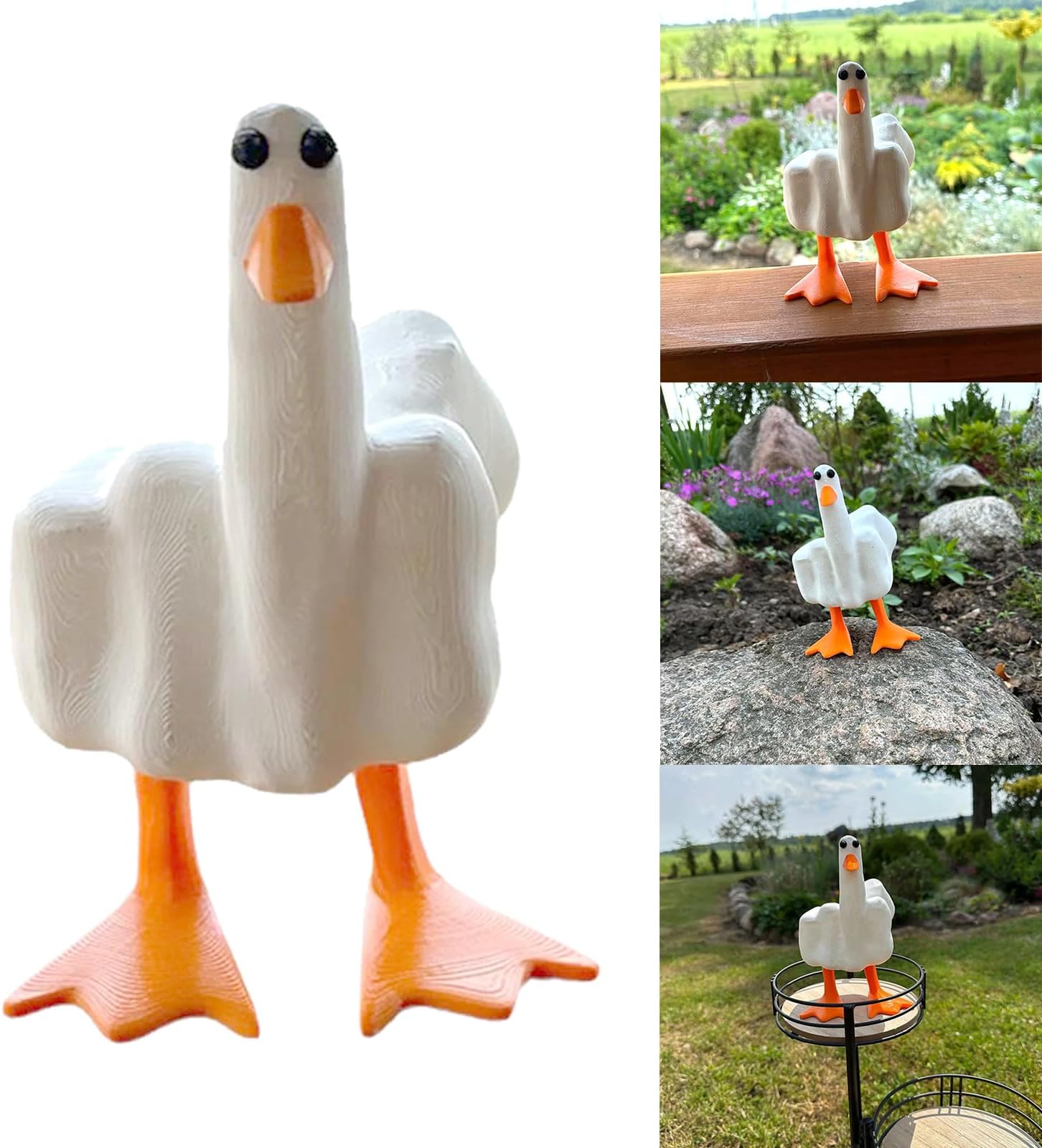 Amazon.com: Middle Finger Duck Figure, Funny Middle Finger Statue Home ...