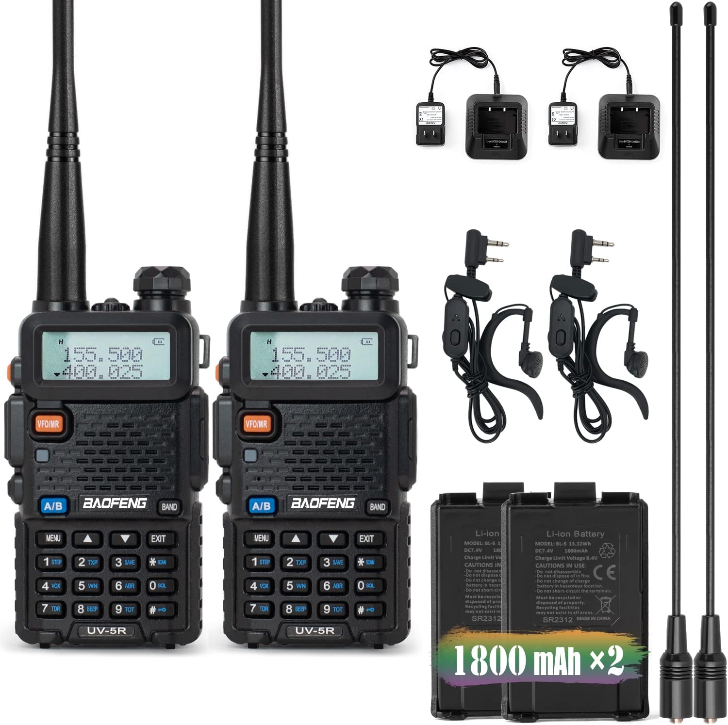Amazon.com: BAOFENG UV-5R Ham Radios Walkie-Talkies: Ham Radios Long ...