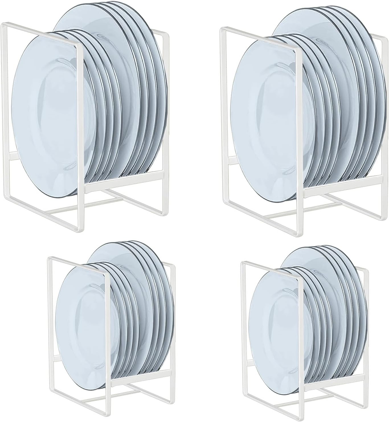 TUAKIMCE 4 Pack Plate Storage Rack, Plate Holders Organizers, Vertical ...
