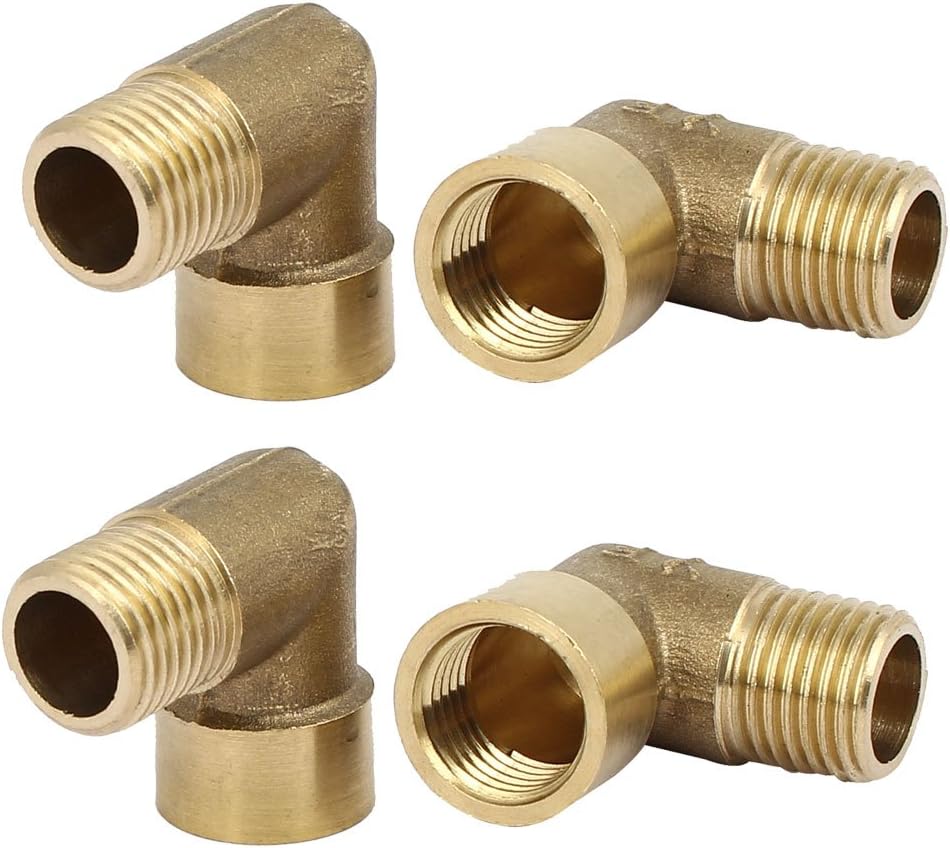 sourcingmap 1/4BSP Male to Female Thread L Shape Pipe Tube Connecting ...