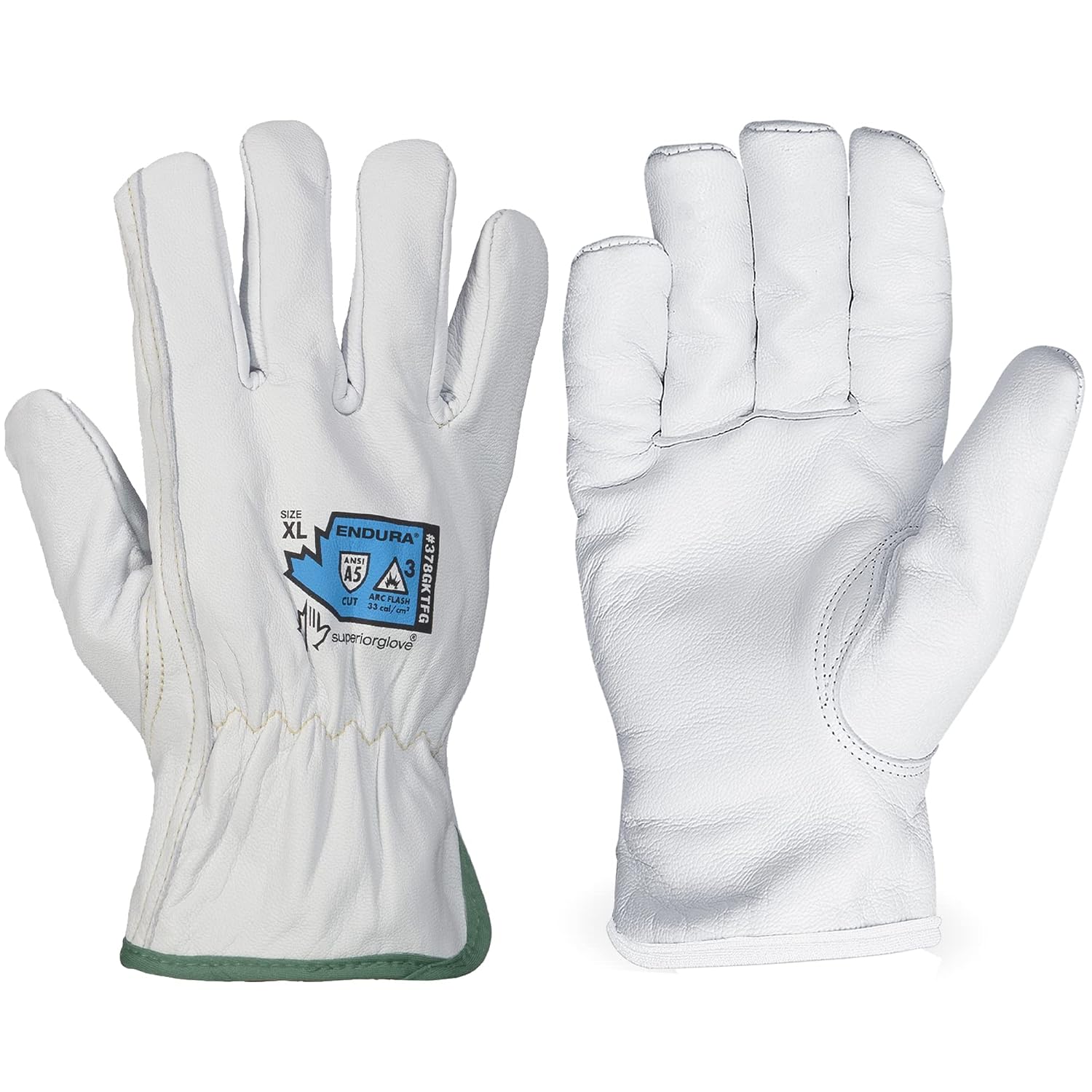 Superior Glove Endura Goatskin Leather Work Gloves with ParaActiv Cut ...