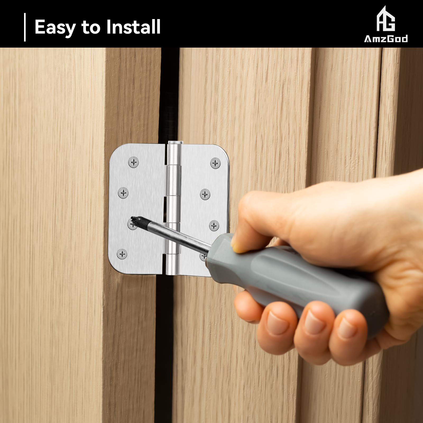 Snapklik.com : AmzGod 4" X 4" Nickel Door Hinges - 18 Pack Brushed ...