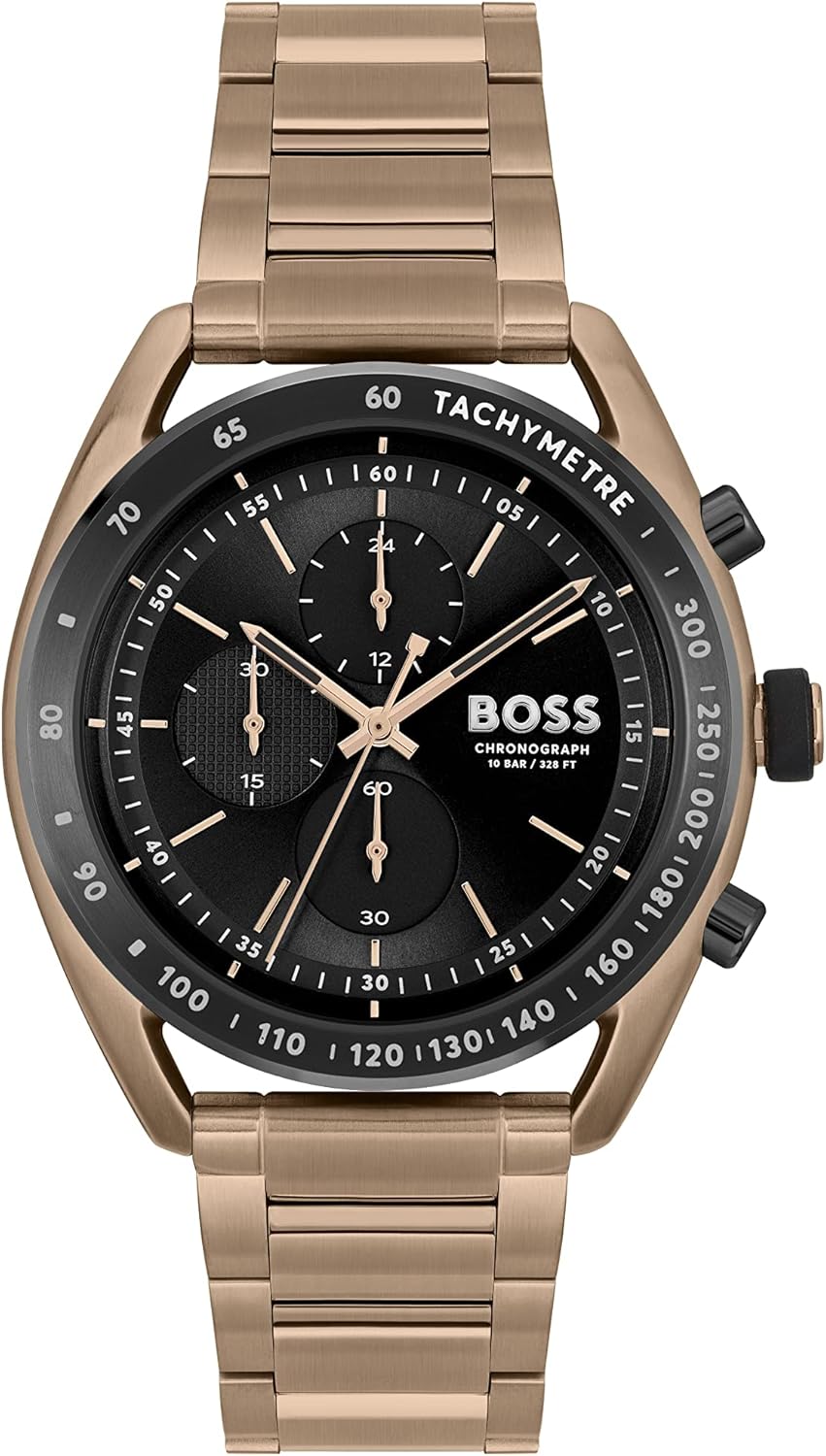 Amazon.com: BOSS Men's Premium Fashion Quartz Chronograph Watch | Water ...