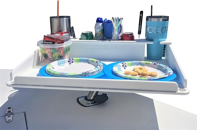 Amazon.com: Docktail Bar Utility Boat Table - Includes Rod Holder Mount ...