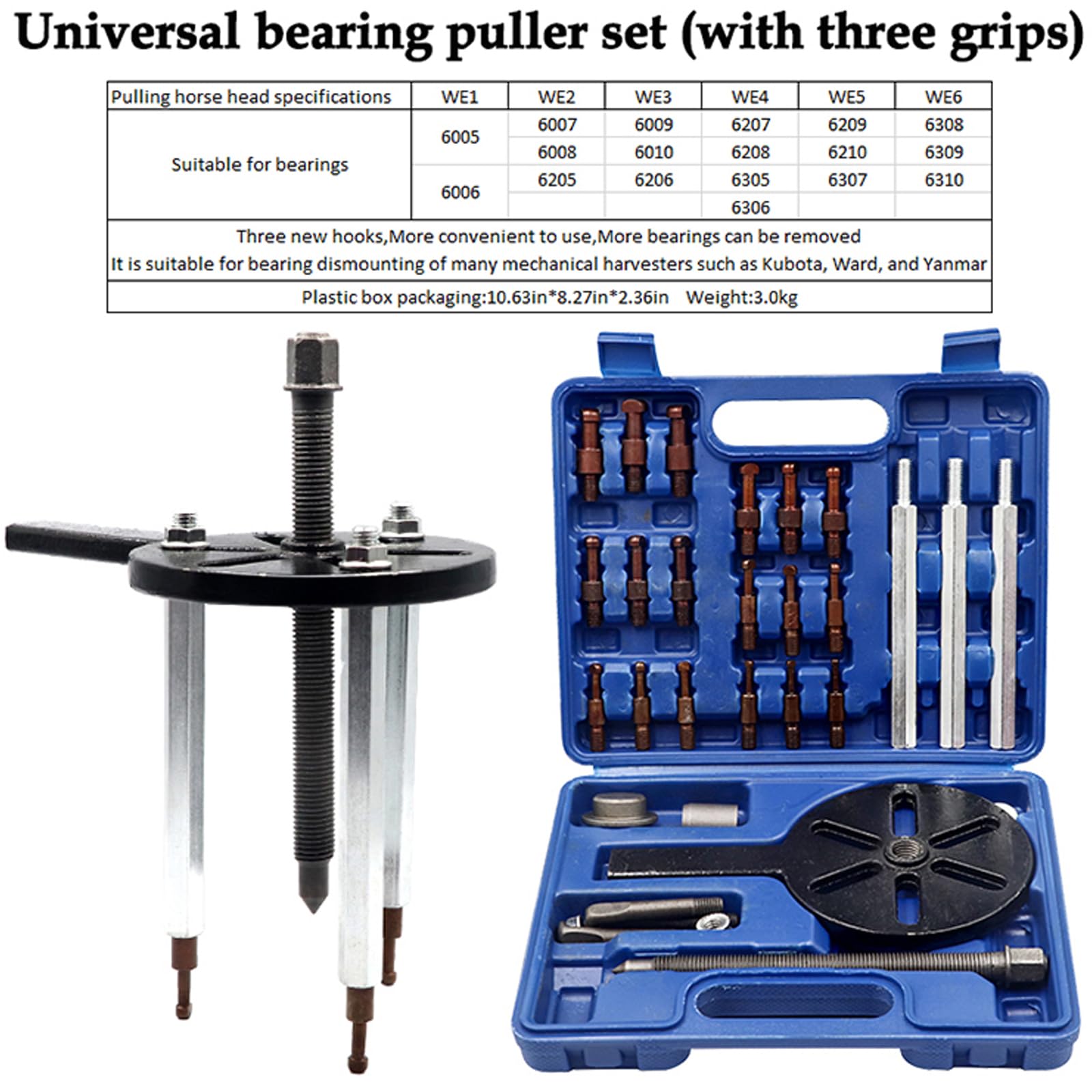 Car Bearing Puller 21-Piece Bearing Puller Set - 3-Jaw Extractor For ...