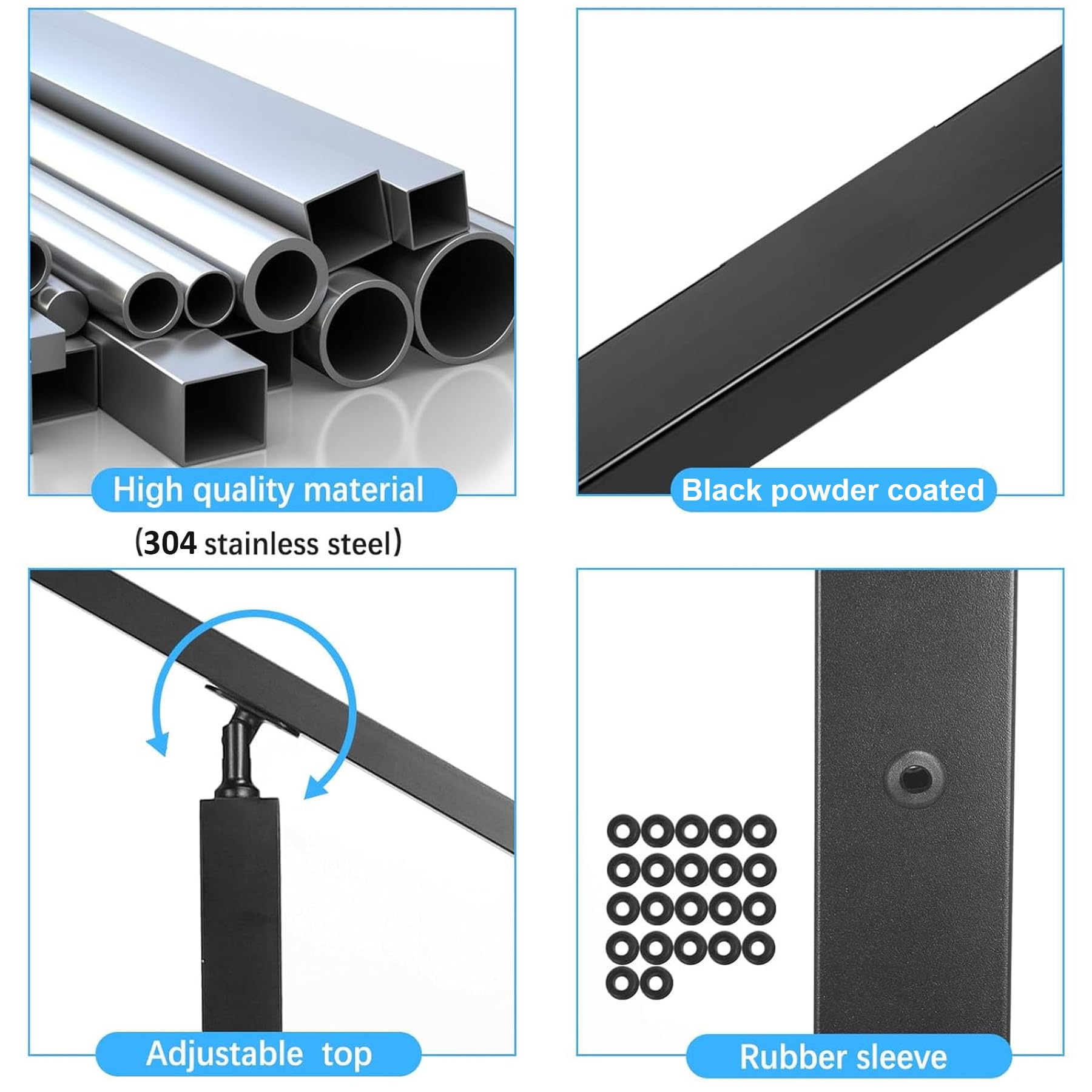 Snapklik.com : 4-Pack 36" Level Post Drilled,Cable Railing Post ...