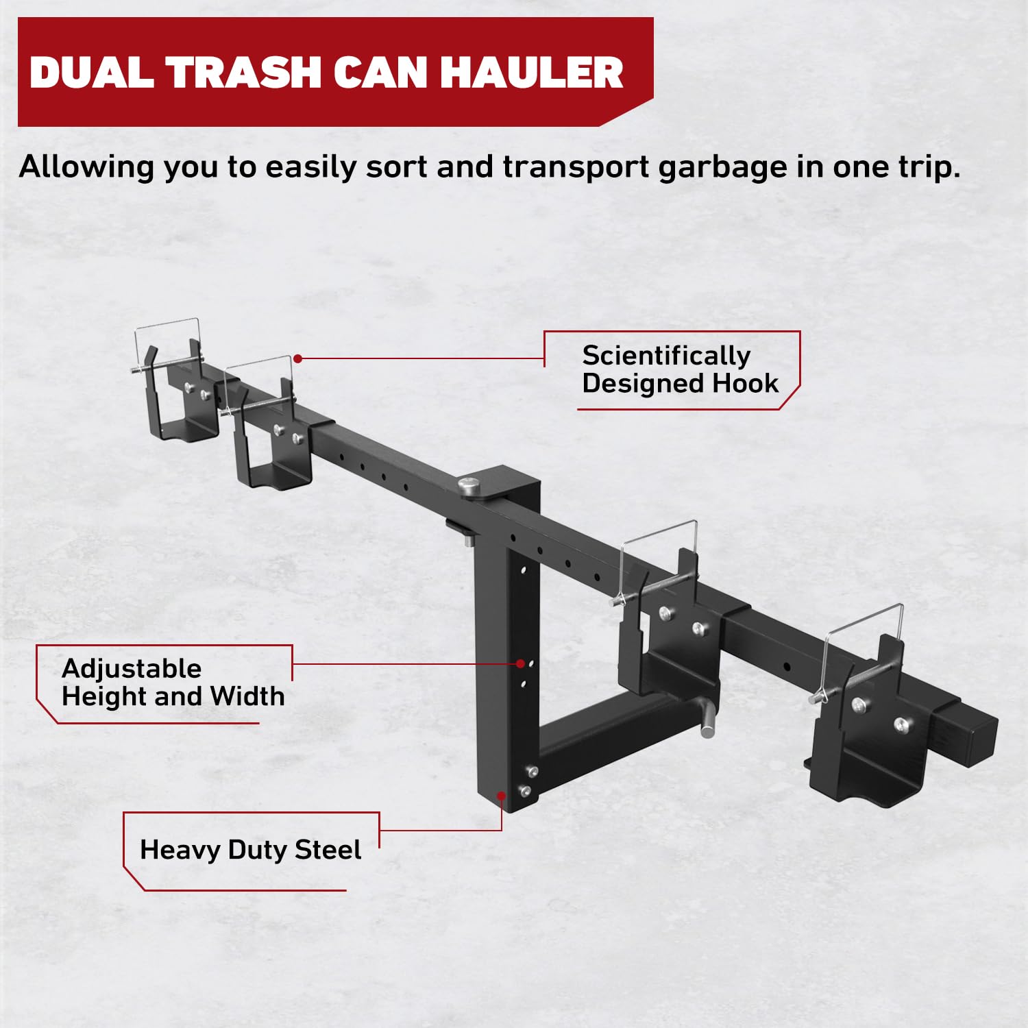 Snapklik.com : ELITEWILL Dual Trash Can Hauler,Wheeled Garbage Can ...