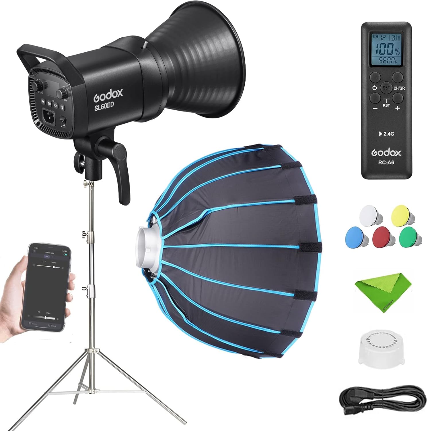 Amazon.com : Godox SL60 SL60IID w/60cm Softbox+2.8m Light Stand, 70W ...