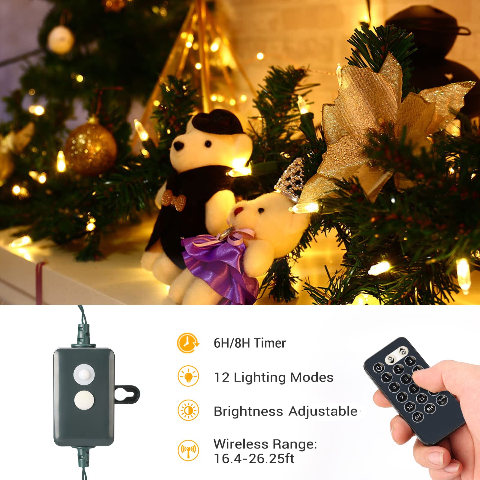 Snapklik.com : Brizled Color Changing Christmas Lights, 33ft 100 LED ...
