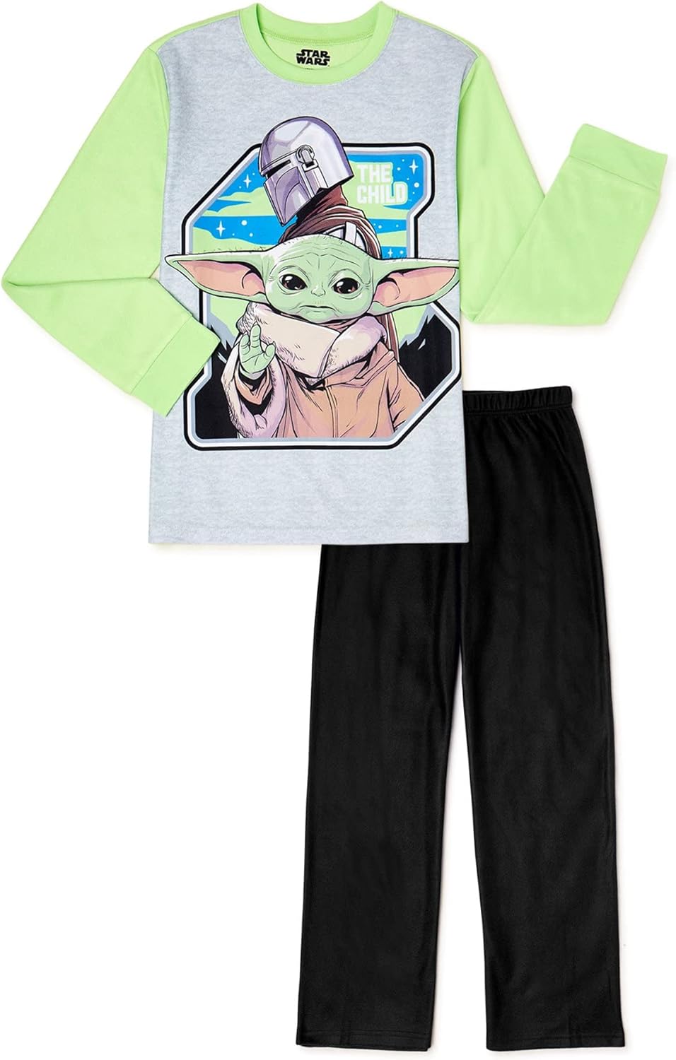 Amazon.com: Disney Big Boys Star Wars Baby Yoda 2 Piece Pajamas Sleep ...