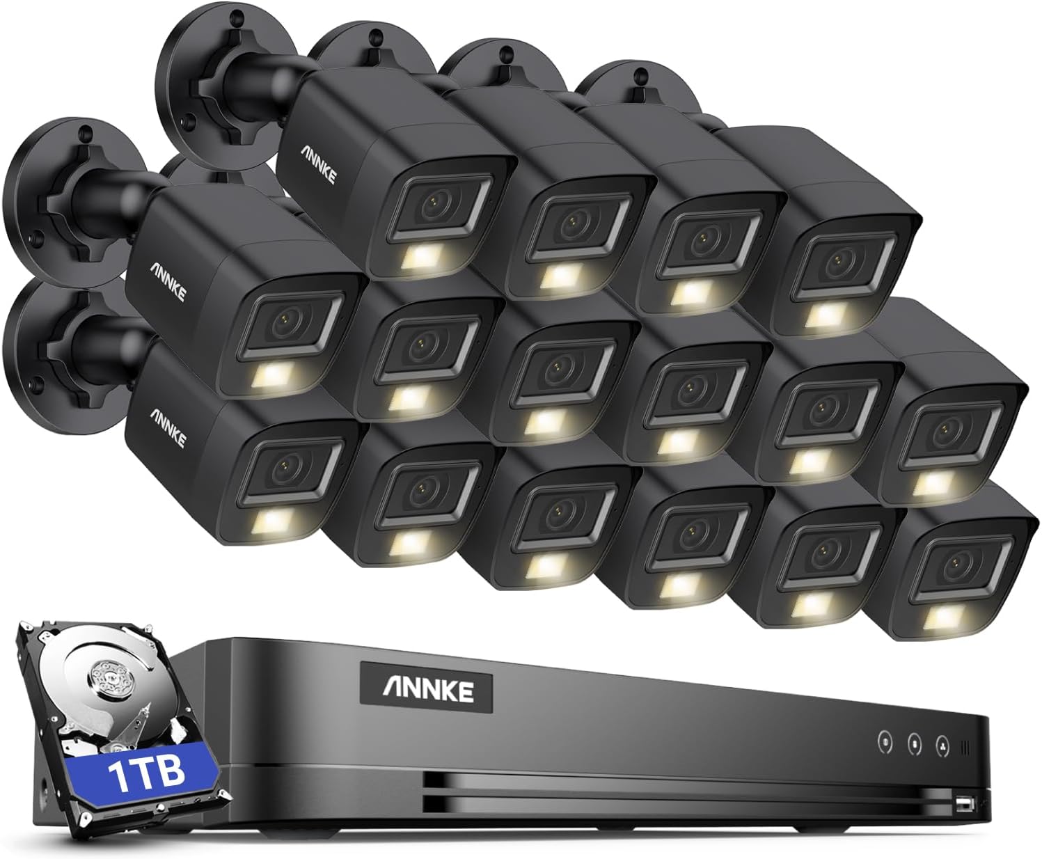 Amazon.com : ANNKE 16CH Wired Security Camera System with Mic/Audio, 8MP H.265+ 16 Channel DVR ...