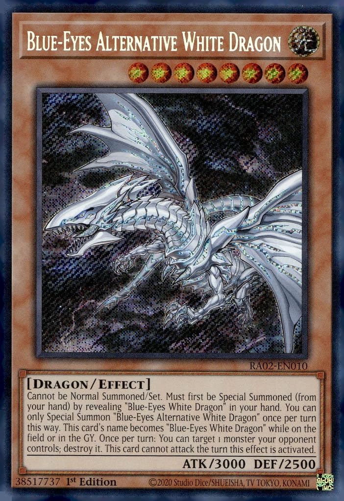 Amazon.com: Blue-Eyes Alternative White Dragon (Secret Rare) - RA02 ...