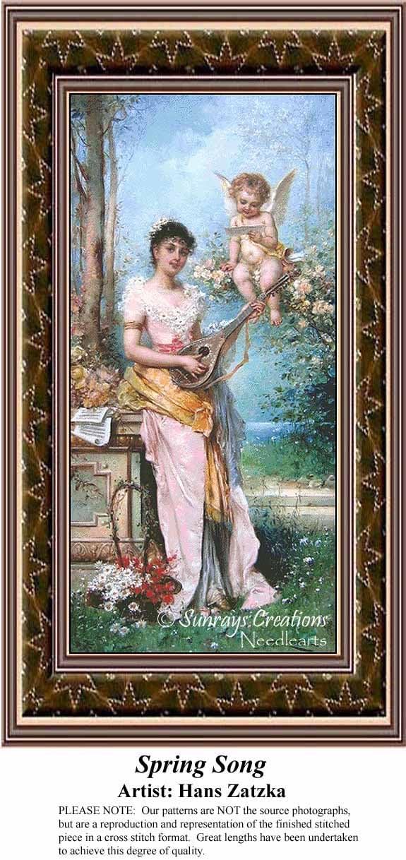 Amazon.com: Spring Song, Hans Zatzka Counted Cross Stitch Pattern ...