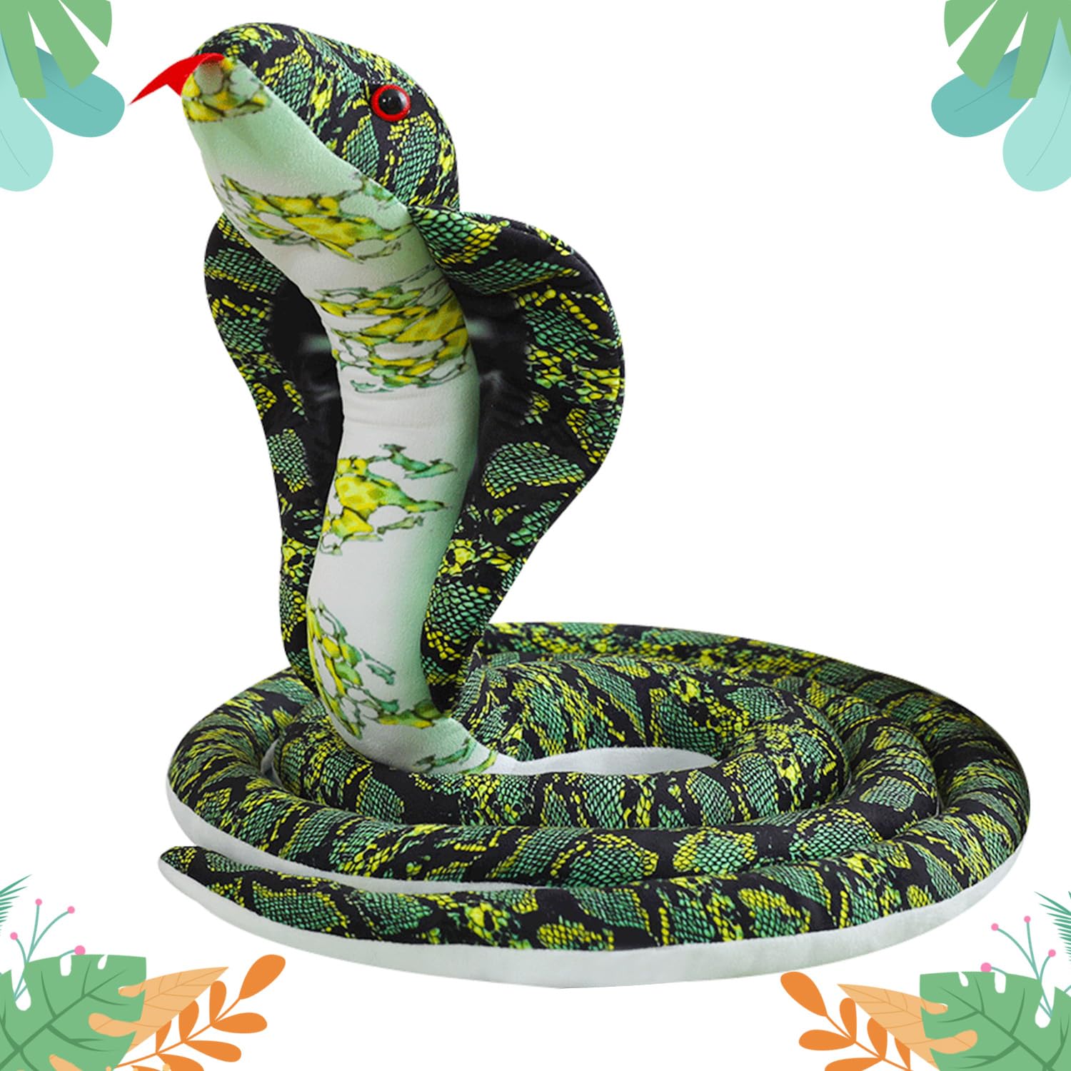 Amazon.com: COSKINGLAND Cobra Snake Stuffed Animal - 87 Inches Giant ...