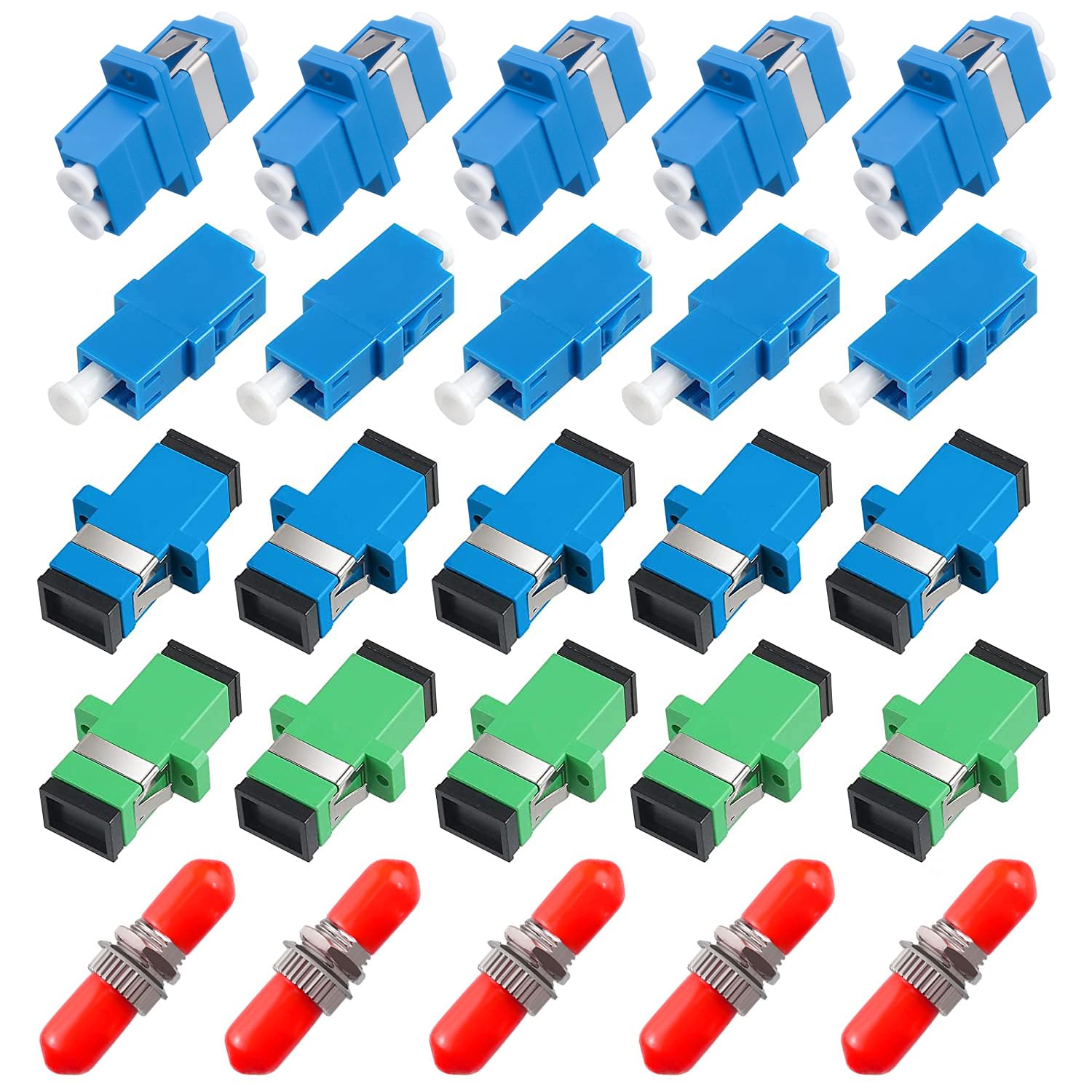 Amazon.com: Fiber Optic Couplers Kit for SC/UPC, SC/APC, ST, LC Cables ...